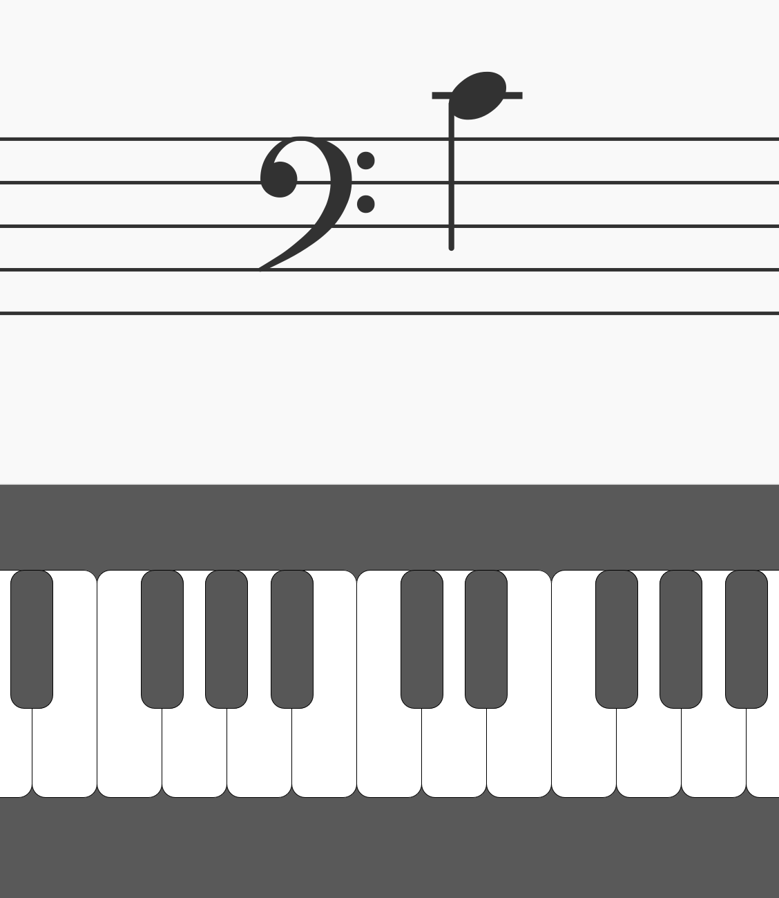 Piano Keys: Bass Clef Flashcards | Memorang