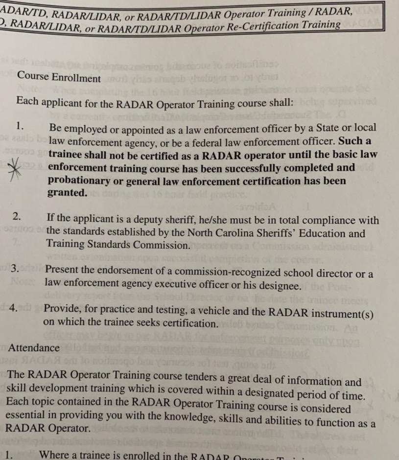 RADAR/LIDAR Operator/Instructor (NC) Flashcards | Memorang