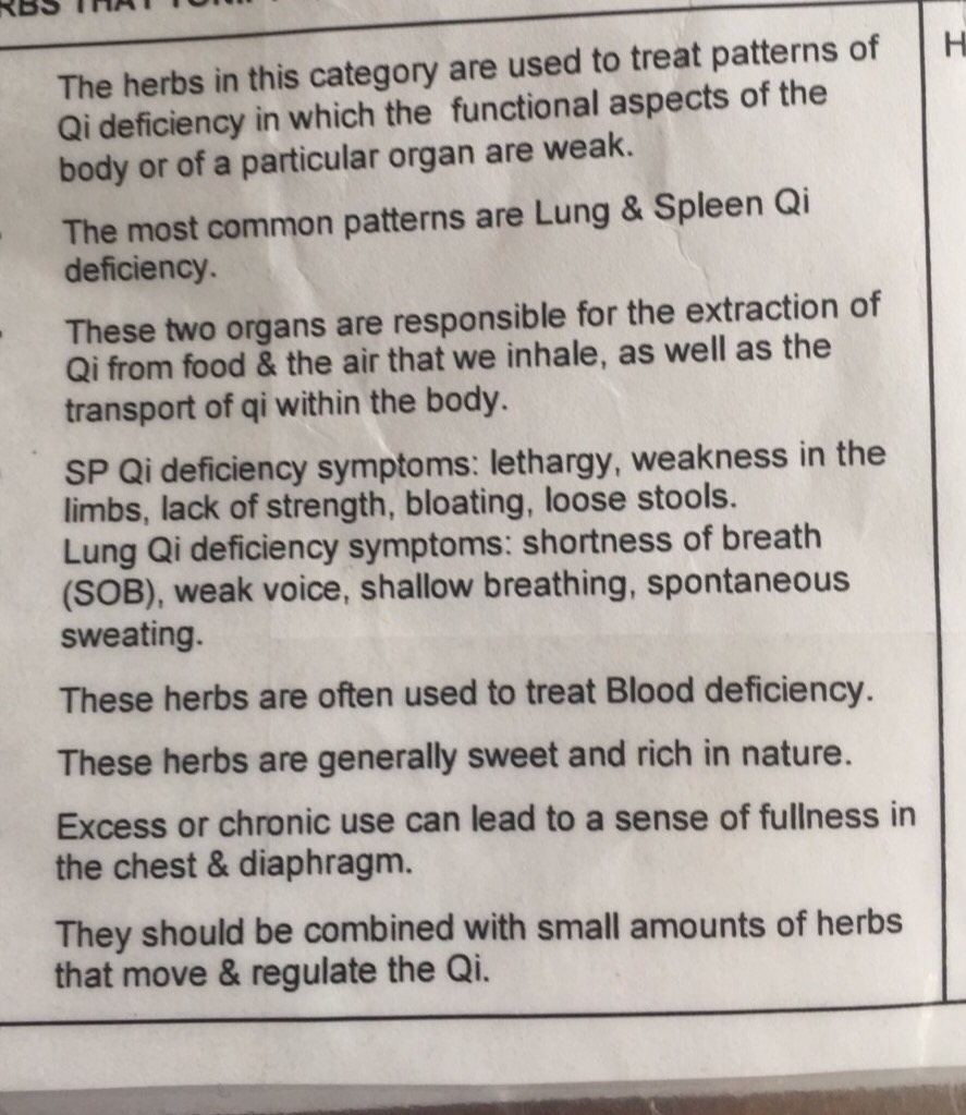 TONIFY QI HERBS Flashcards | Memorang