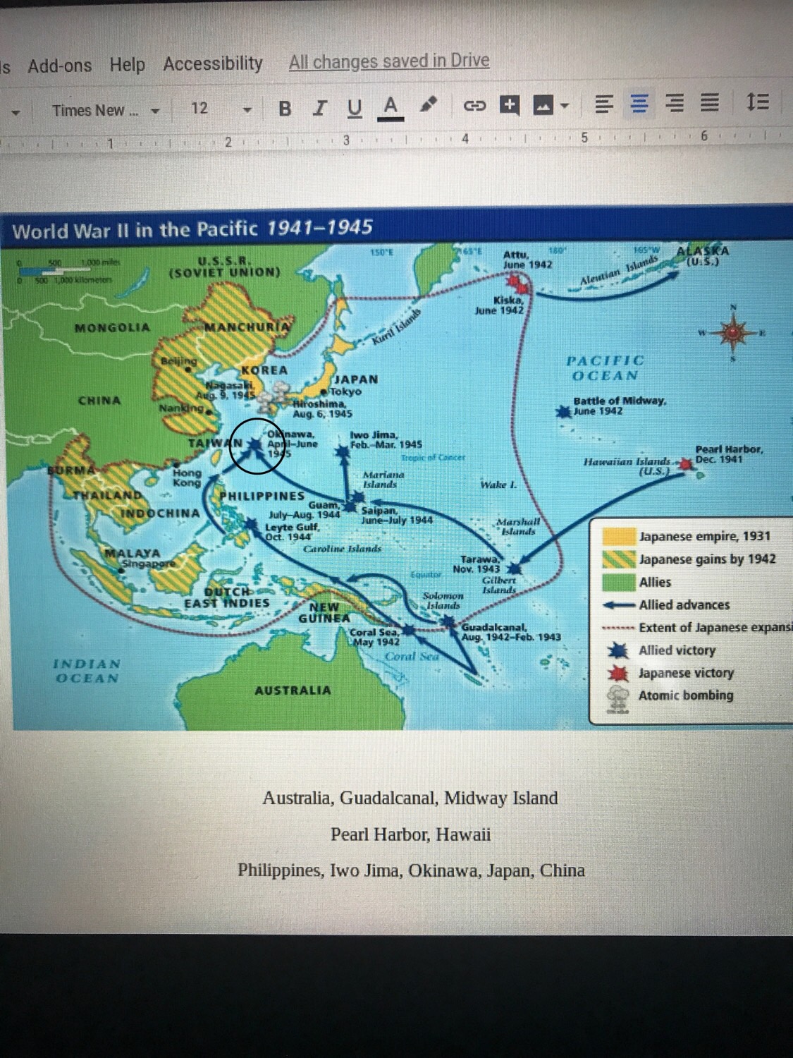 World War II in the Pacific Flashcards | Memorang